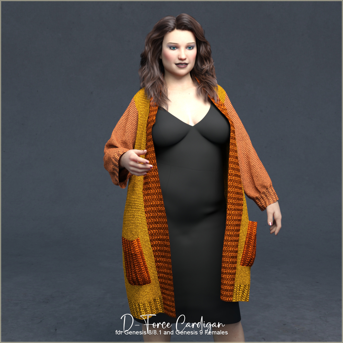 D-Force Cardigan for Genesis 8/8.1/9/V9 | Daz 3D