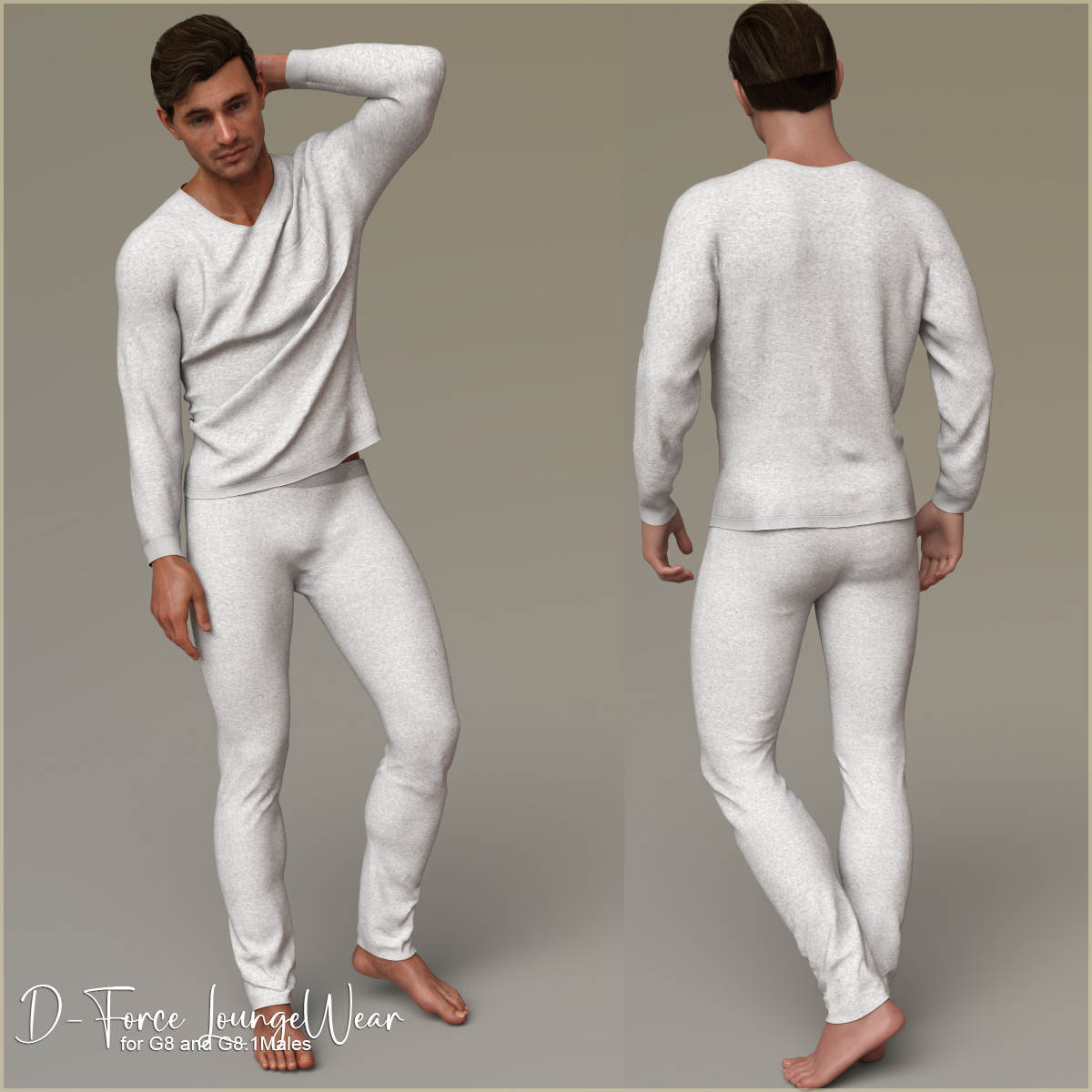D-Force LoungeWear for G8 and G8.1 Males | Daz 3D
