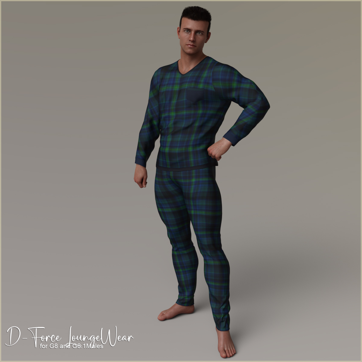 D-Force LoungeWear for G8 and G8.1 Males | Daz 3D