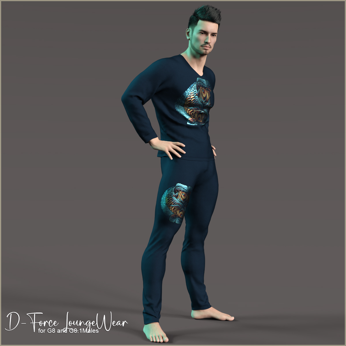 D-Force LoungeWear for G8 and G8.1 Males | Daz 3D