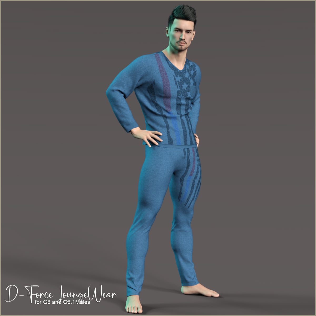 D-Force LoungeWear for G8 and G8.1 Males | Daz 3D