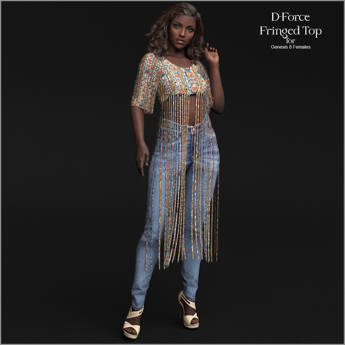 D-Force Fringed Top for G8F and G8.1F | Daz 3D