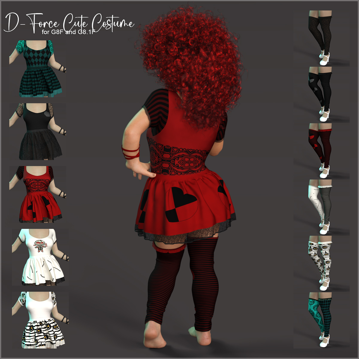 D-Force Cute Costume for G8F & G8.1F | Daz 3D