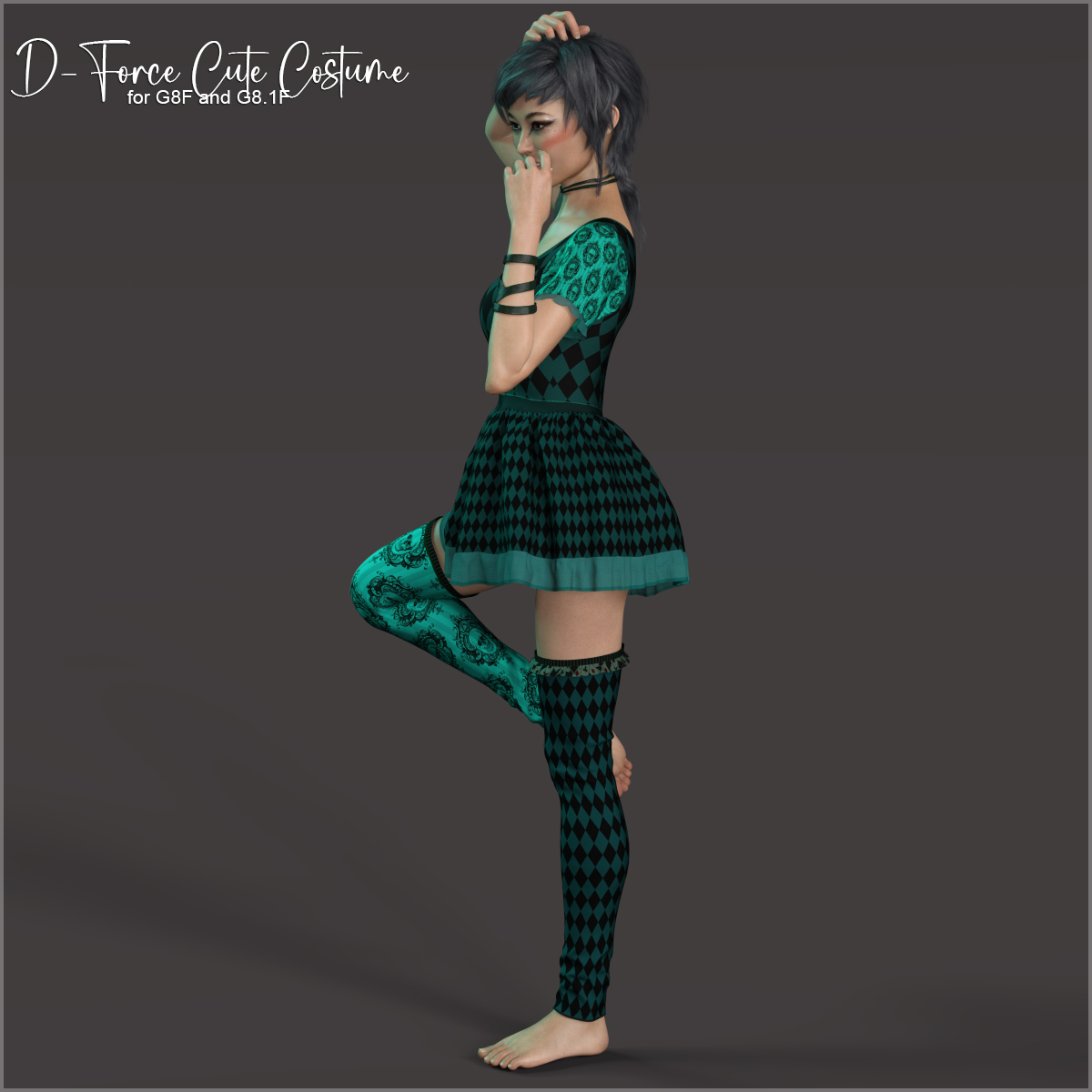 D-Force Cute Costume for G8F & G8.1F | Daz 3D