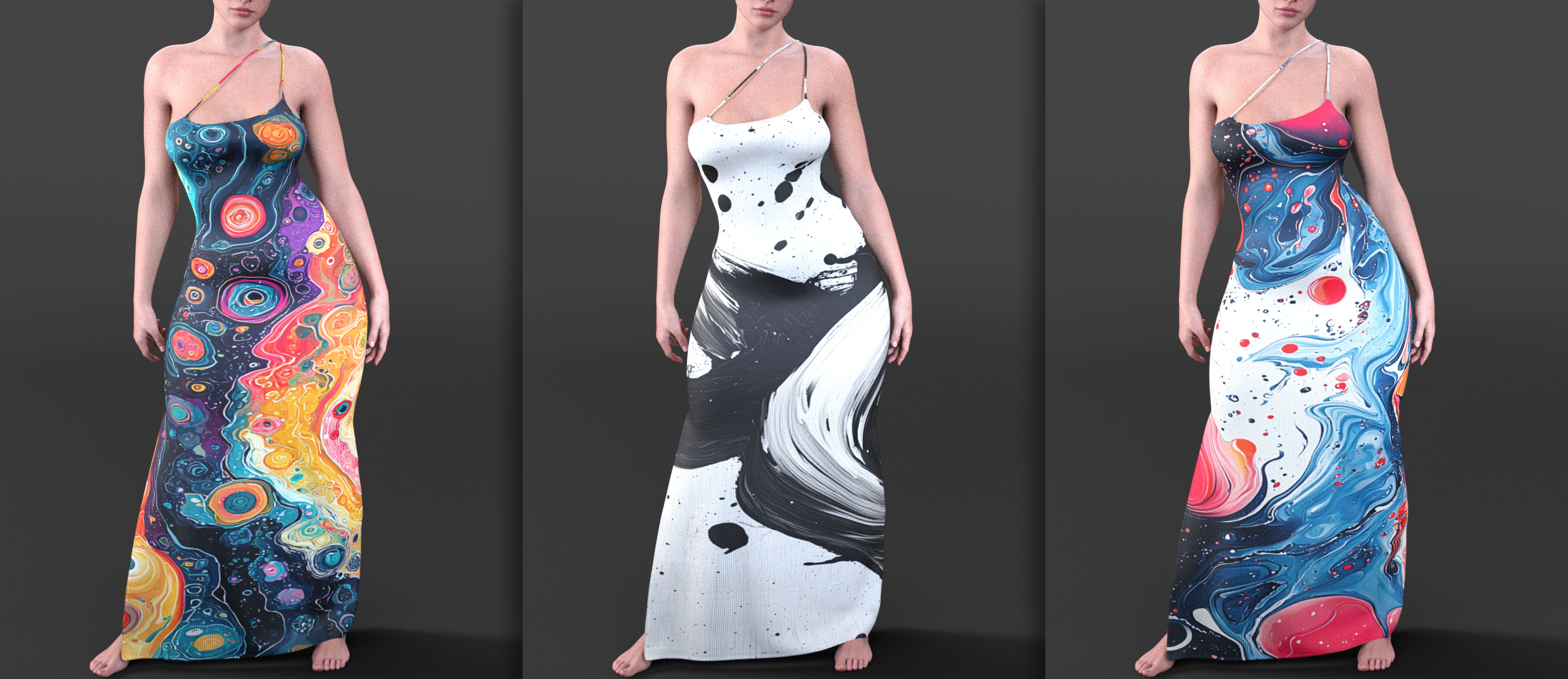 dForce COG Cocktail Dress Texture Pack | Daz 3D