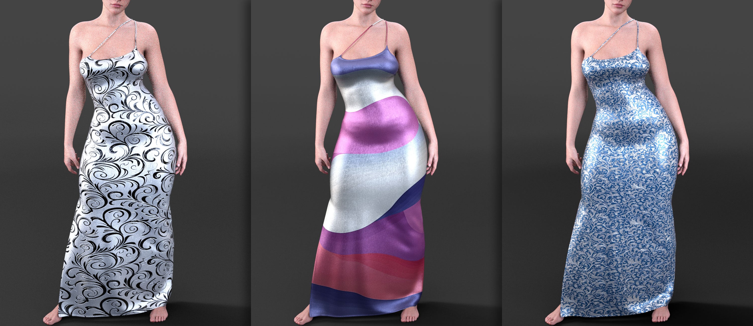 dForce COG Cocktail Dress Texture Pack | Daz 3D