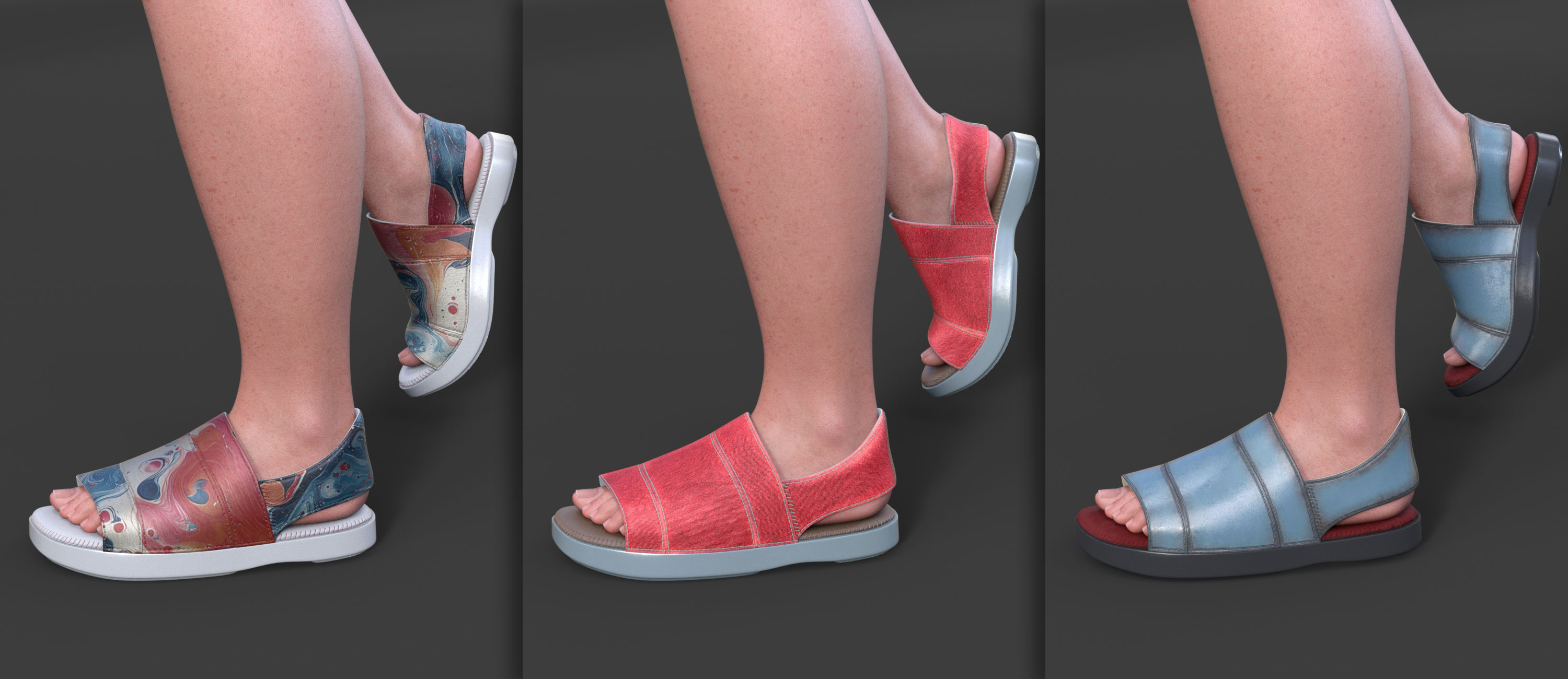 COG Flat Sandals Texture Pack | Daz 3D