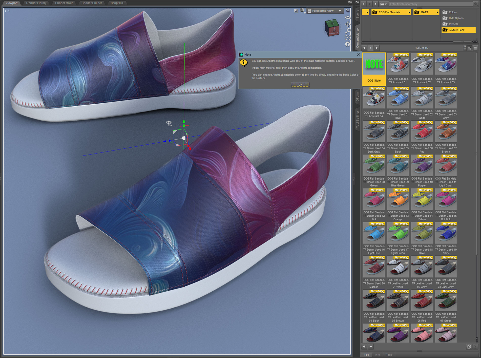 COG Flat Sandals Texture Pack | Daz 3D