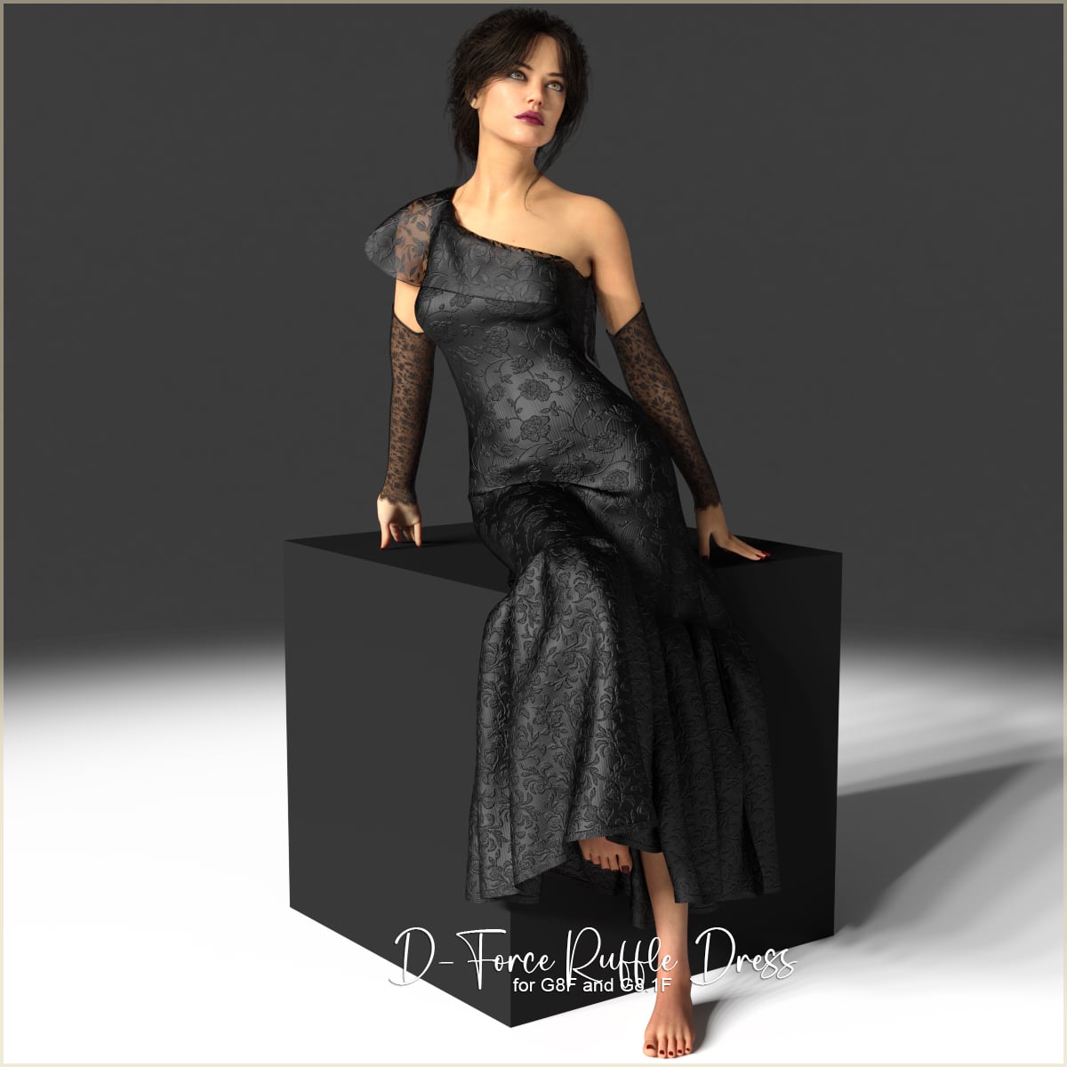 D-Force Ruffle Dress for G8F and G8.1F | Daz 3D