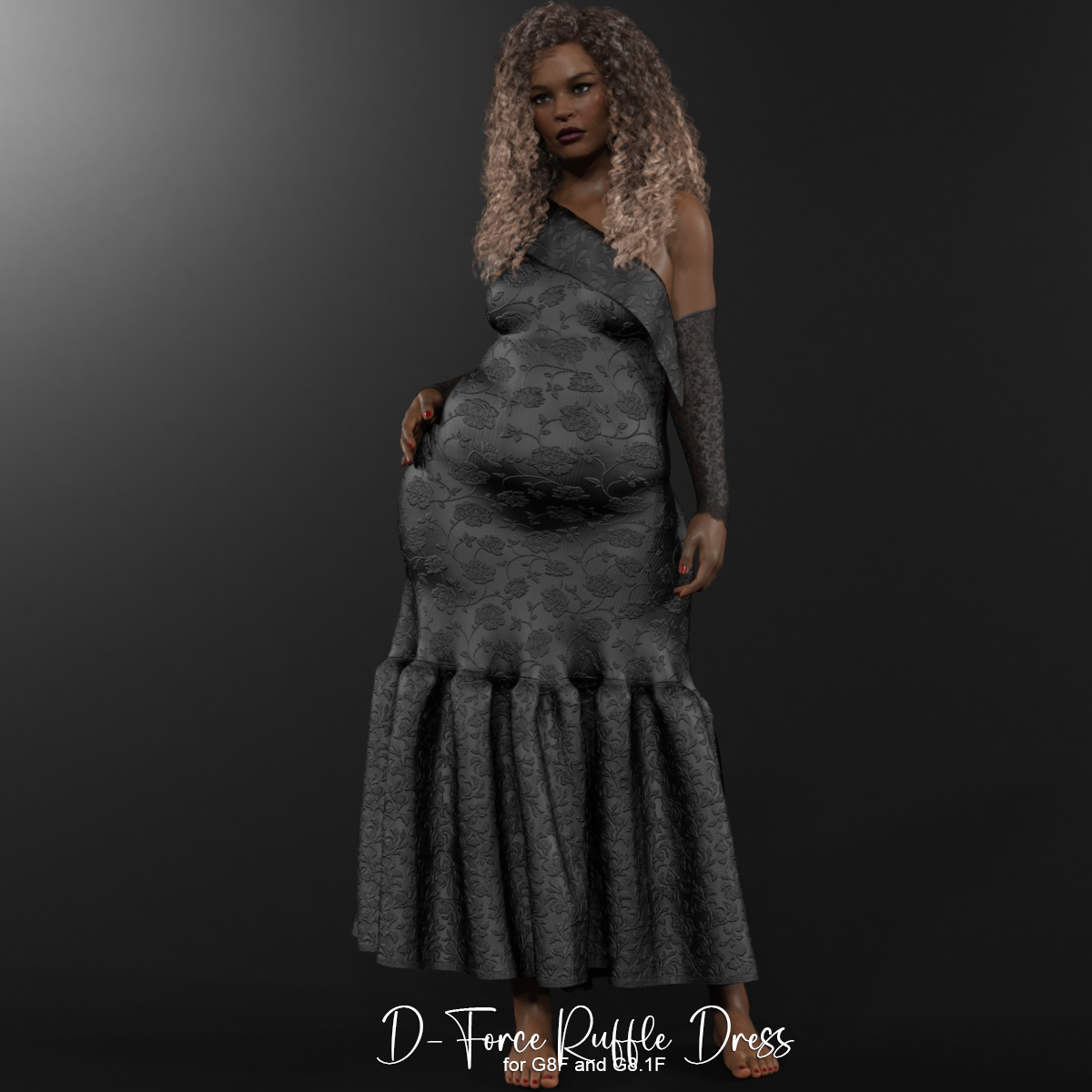 D-Force Ruffle Dress for G8F and G8.1F | Daz 3D