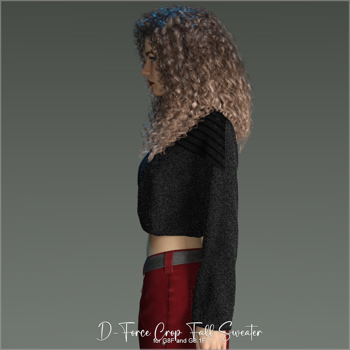 D-Force Fall Crop Sweater for G8F & G8.1F | Daz 3D