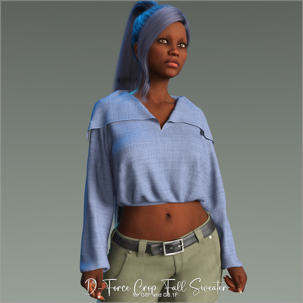 D-Force Fall Crop Sweater for G8F & G8.1F | Daz 3D