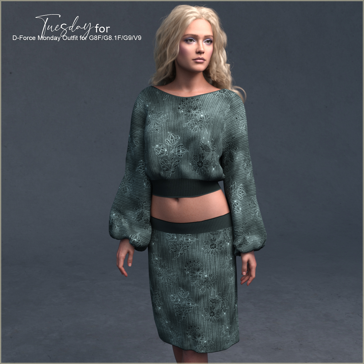 Tuesday for D-Force Monday Outfit for Genesis 8/8.1/9/V9 | Daz 3D
