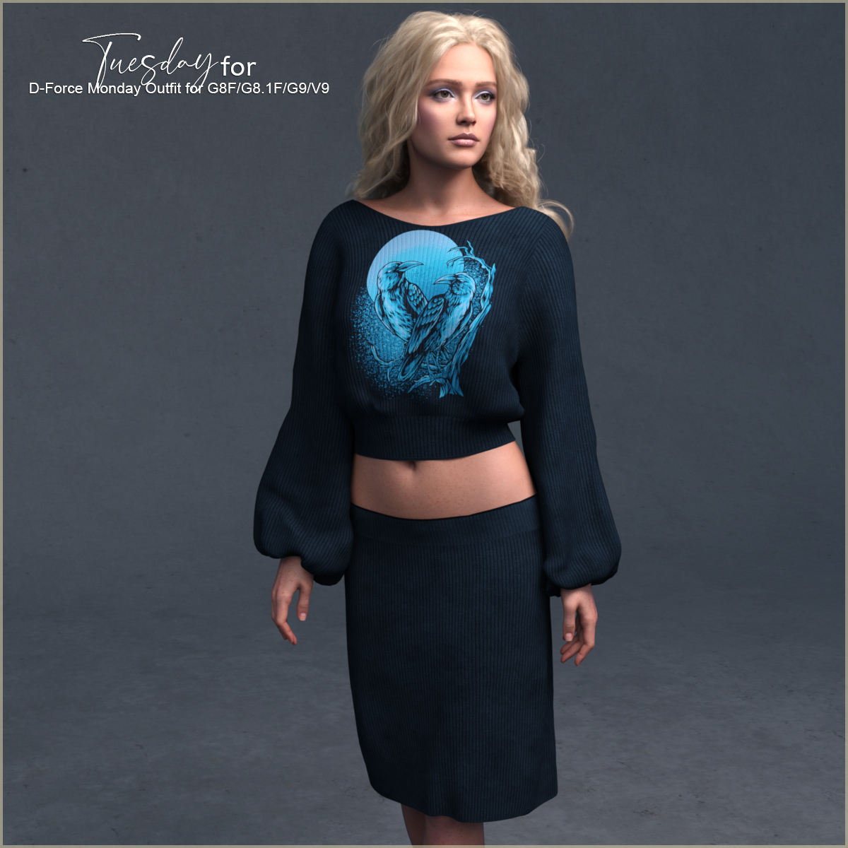 Tuesday for D-Force Monday Outfit for Genesis 8/8.1/9/V9 | Daz 3D