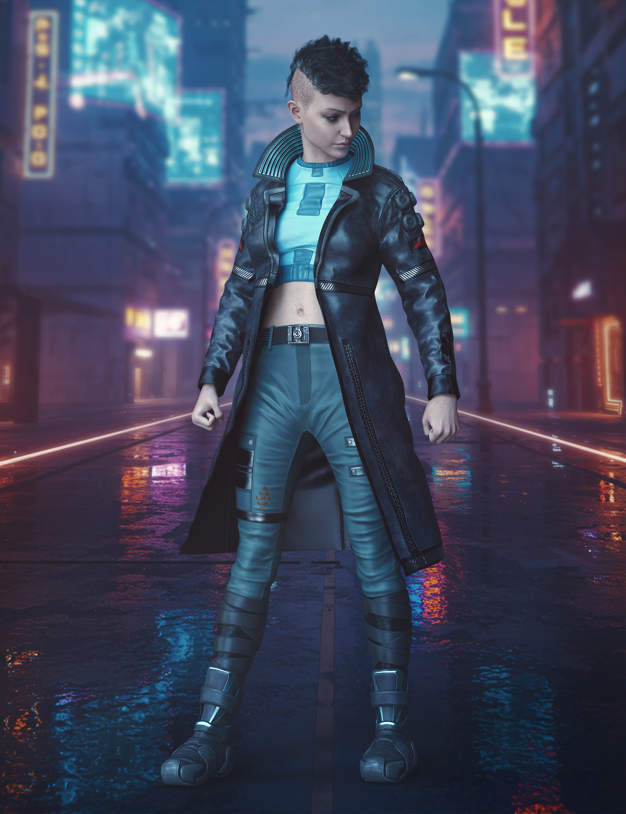 Futuristic Cyber Outfits Bundle for Genesis 9 | Daz 3D