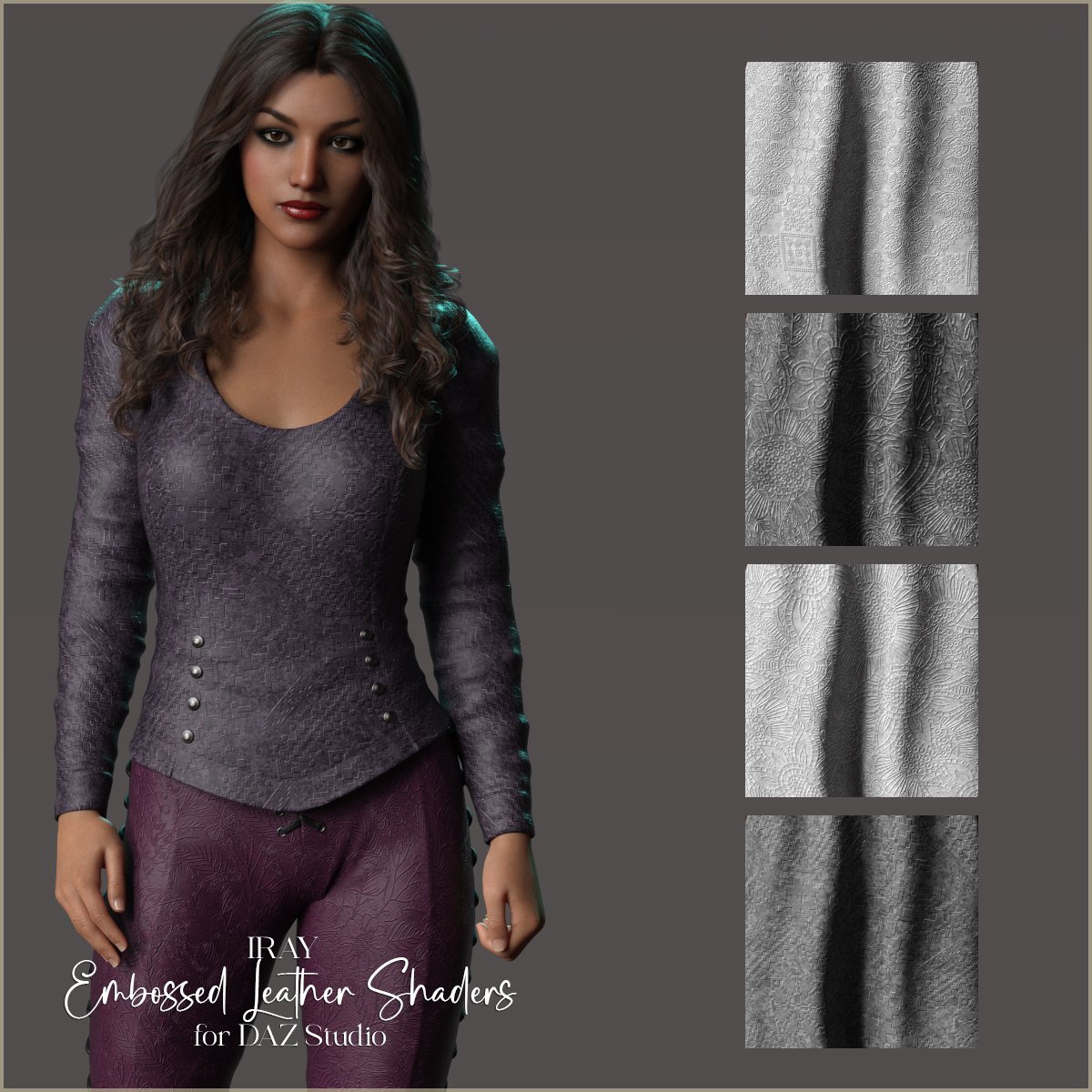Embossed Leather DS Iray Shaders | Daz 3D