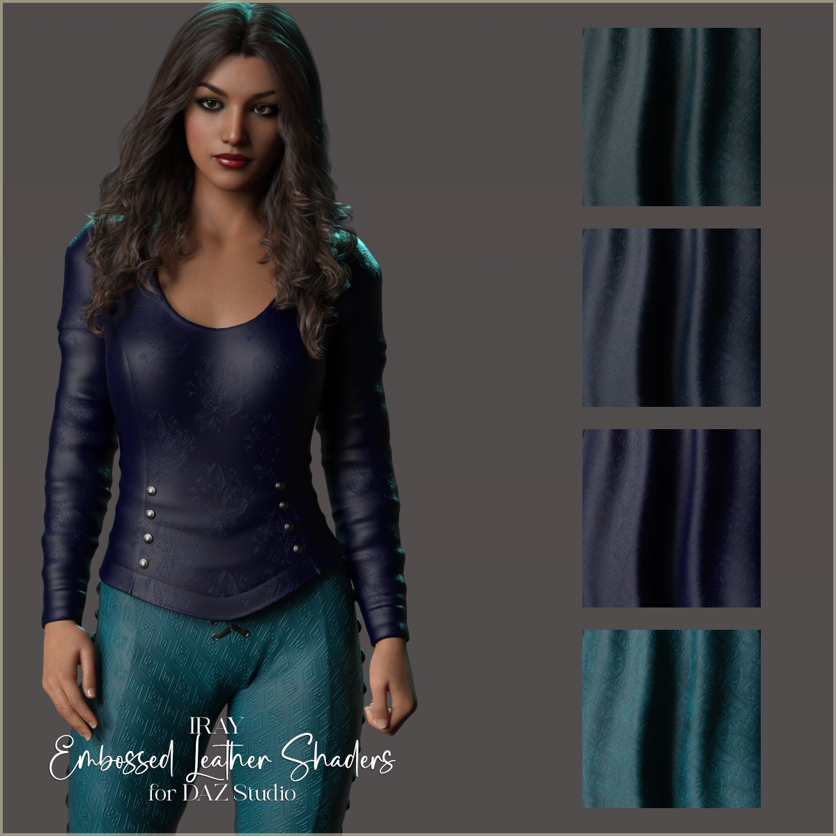 Embossed Leather DS Iray Shaders | Daz 3D