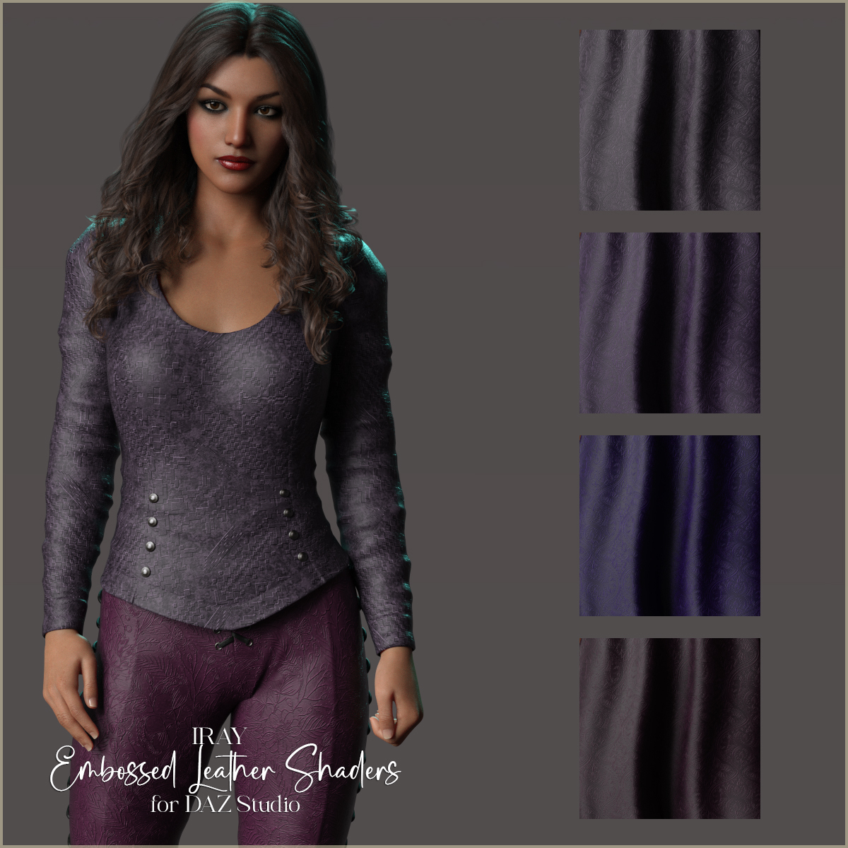 Embossed Leather DS Iray Shaders | Daz 3D