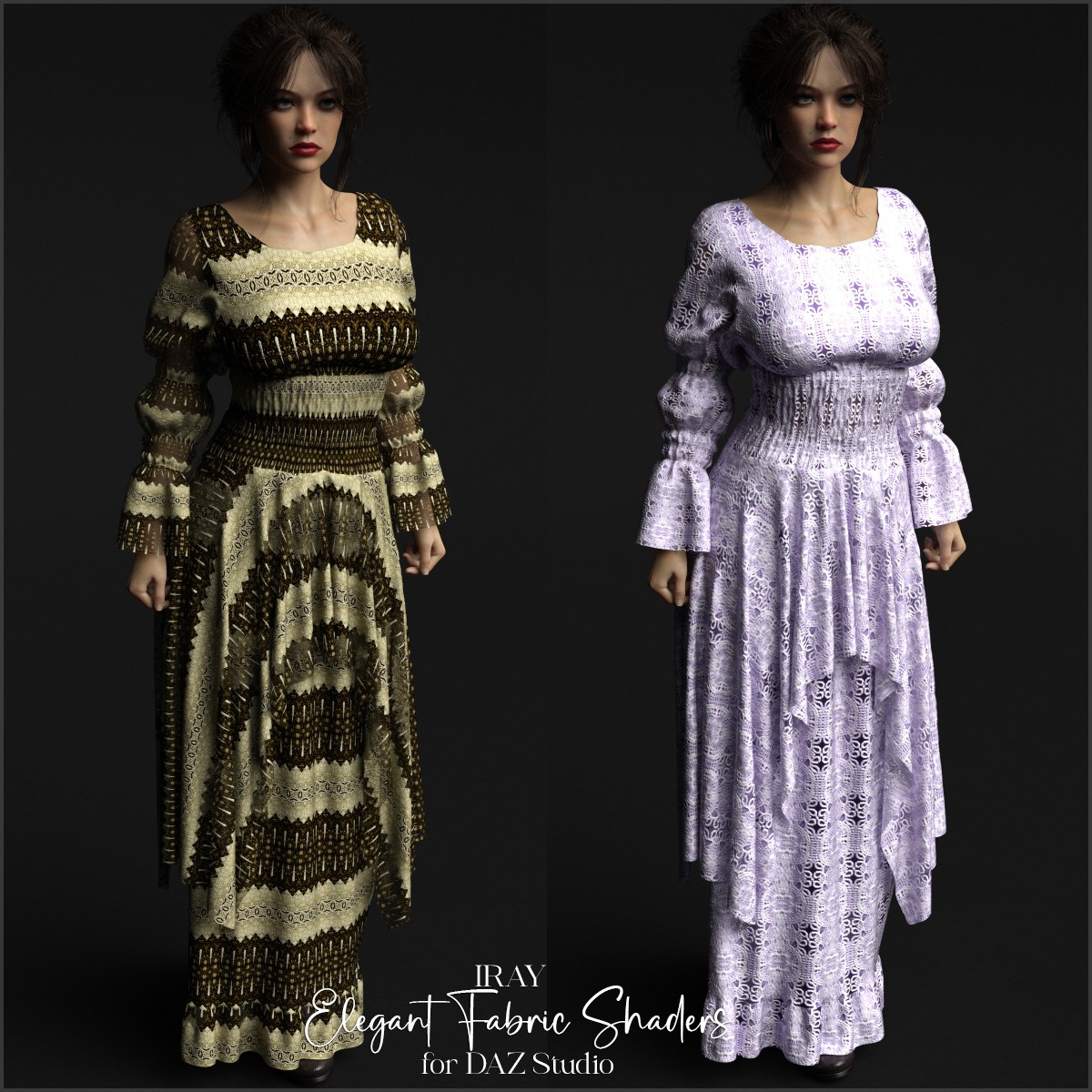 Elegant Fabric DS Iray Shaders | Daz 3D