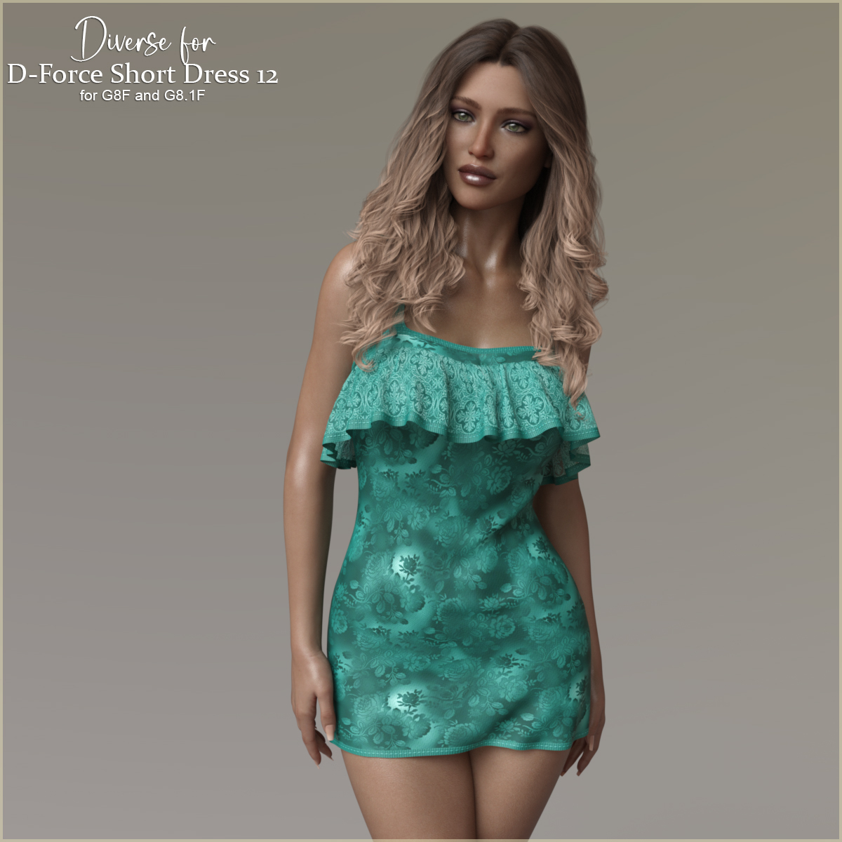 Diverse for D-Force Short Dress 12 for G8F and G8.1F | Daz 3D