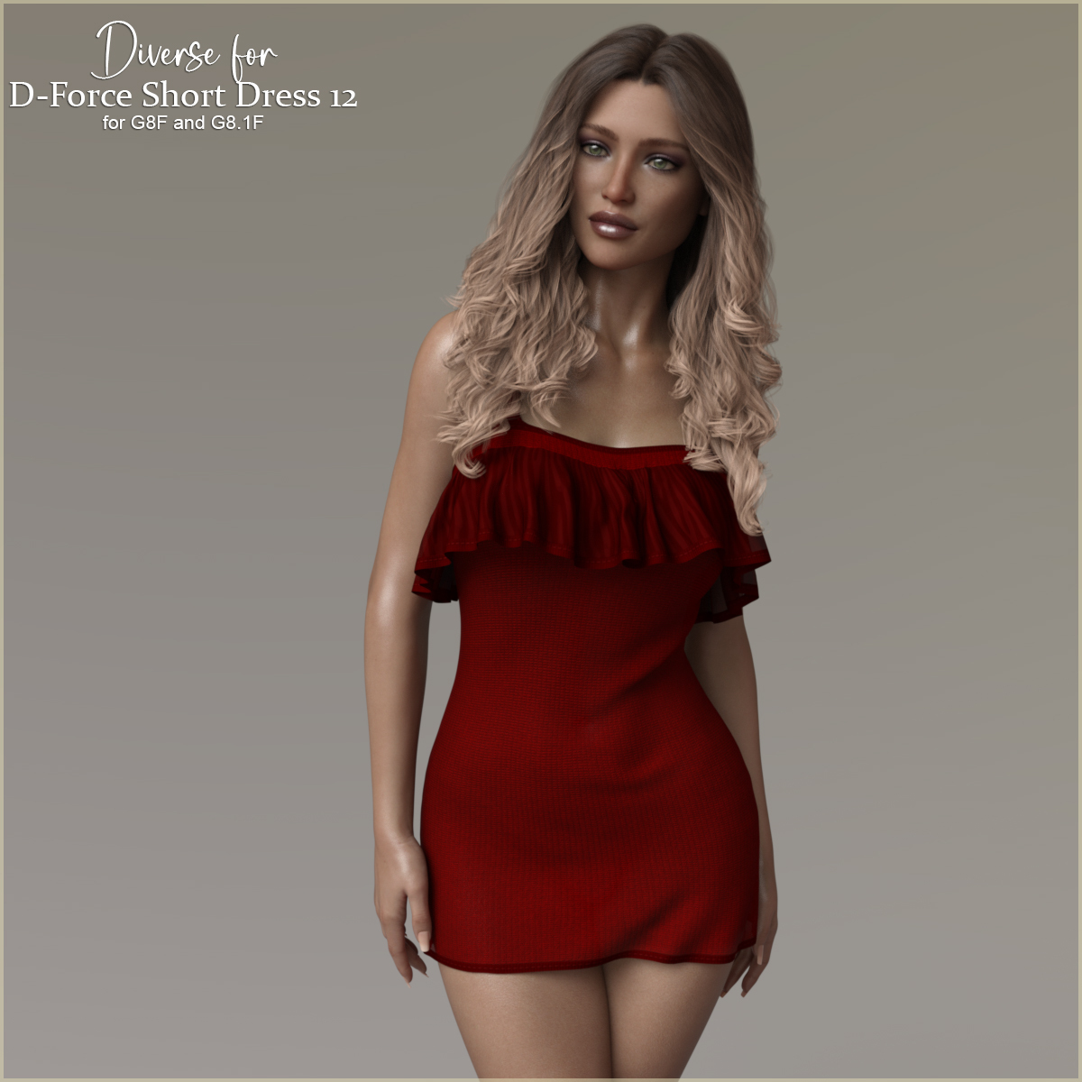 Diverse for D-Force Short Dress 12 for G8F and G8.1F | Daz 3D