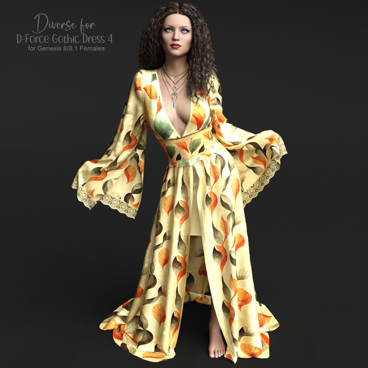 Diverse for D-Force Gothic Dress 4 | Daz 3D