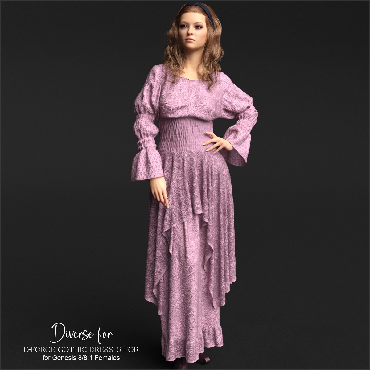 Diverse for D-Force Gothic Dress 5 | Daz 3D