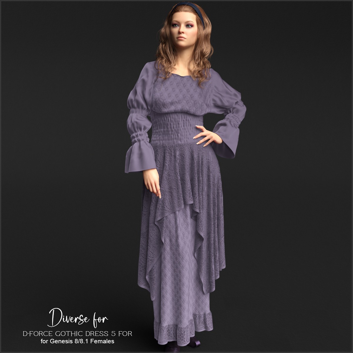 Diverse for D-Force Gothic Dress 5 | Daz 3D
