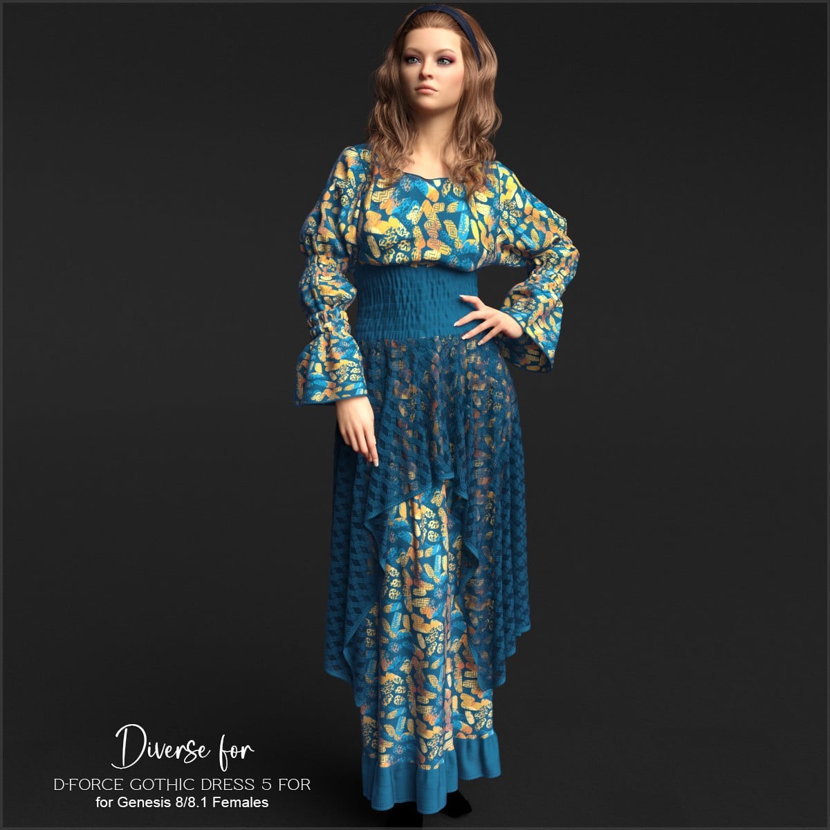 Diverse for D-Force Gothic Dress 5 | Daz 3D