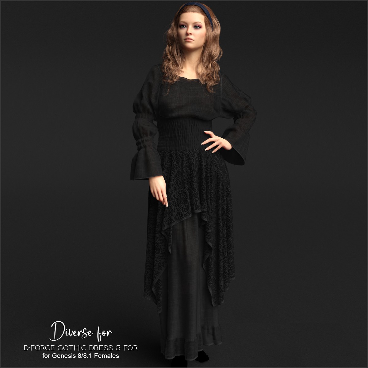 Diverse for D-Force Gothic Dress 5 | Daz 3D