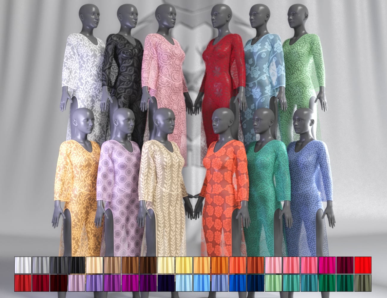 JMR dForce Ayla Beach Dress for Genesis 9 and 8 Female | Daz 3D