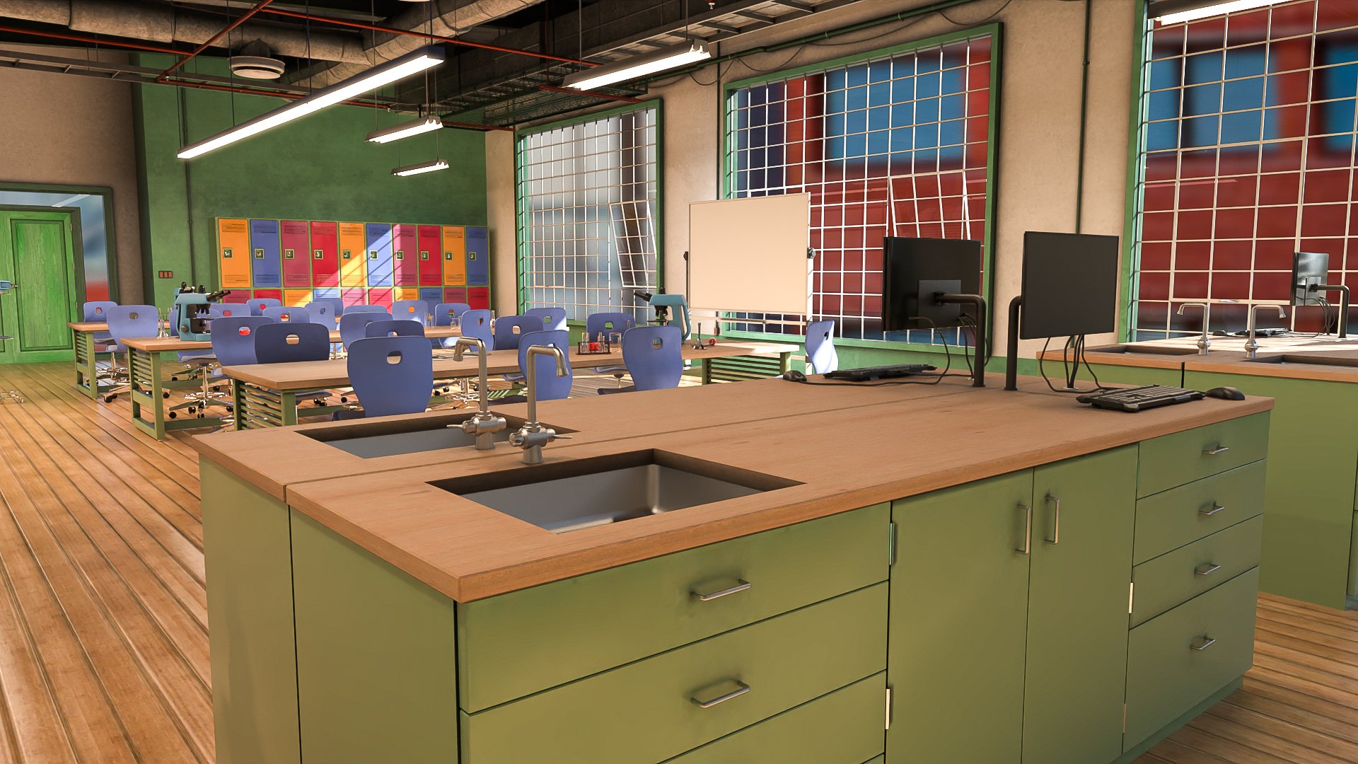 Modern Science Classroom | Daz 3D