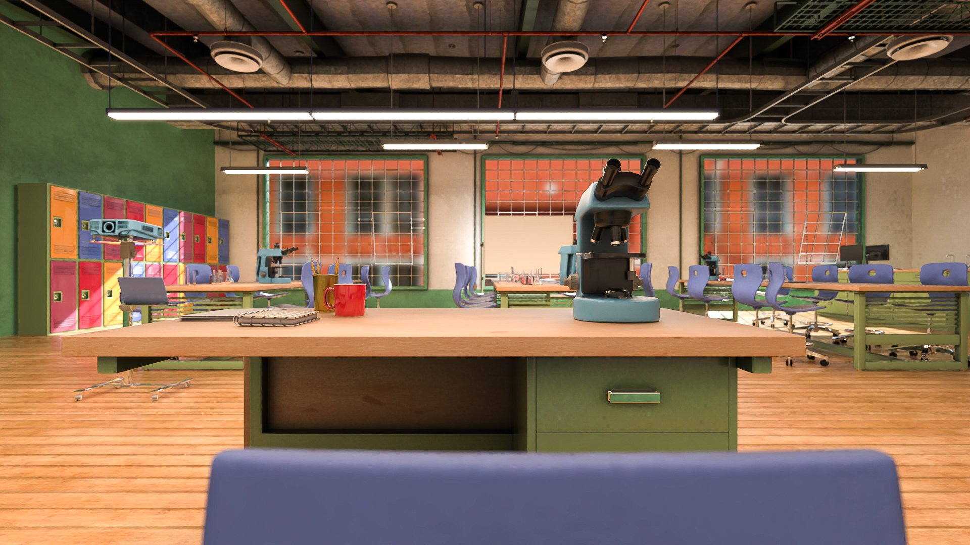 Modern Science Classroom | Daz 3D