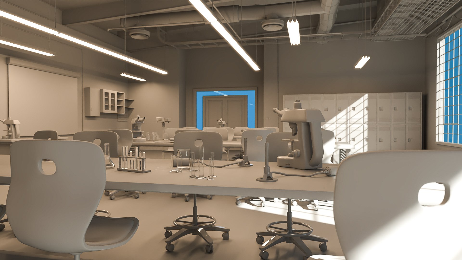 Modern Science Classroom | Daz 3D