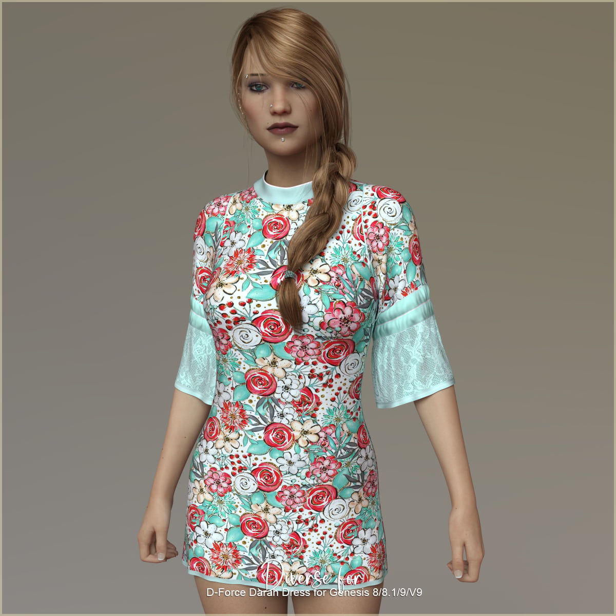 Diverse for D-Force Darah Dress for Genesis 8/8.1/9/V9 | Daz 3D