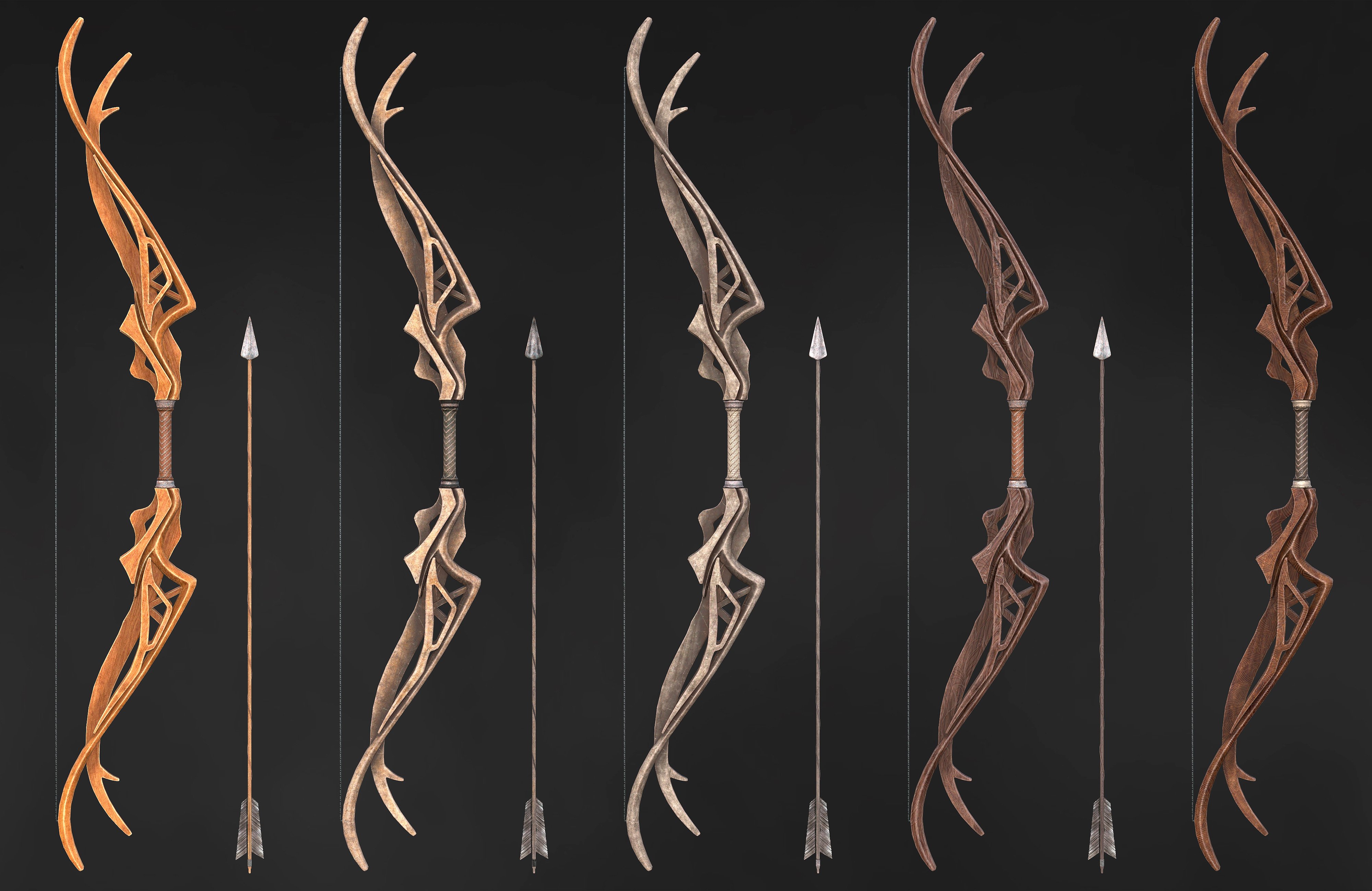 Fantasy Bow and Arrow Genesis 9 | Daz 3D