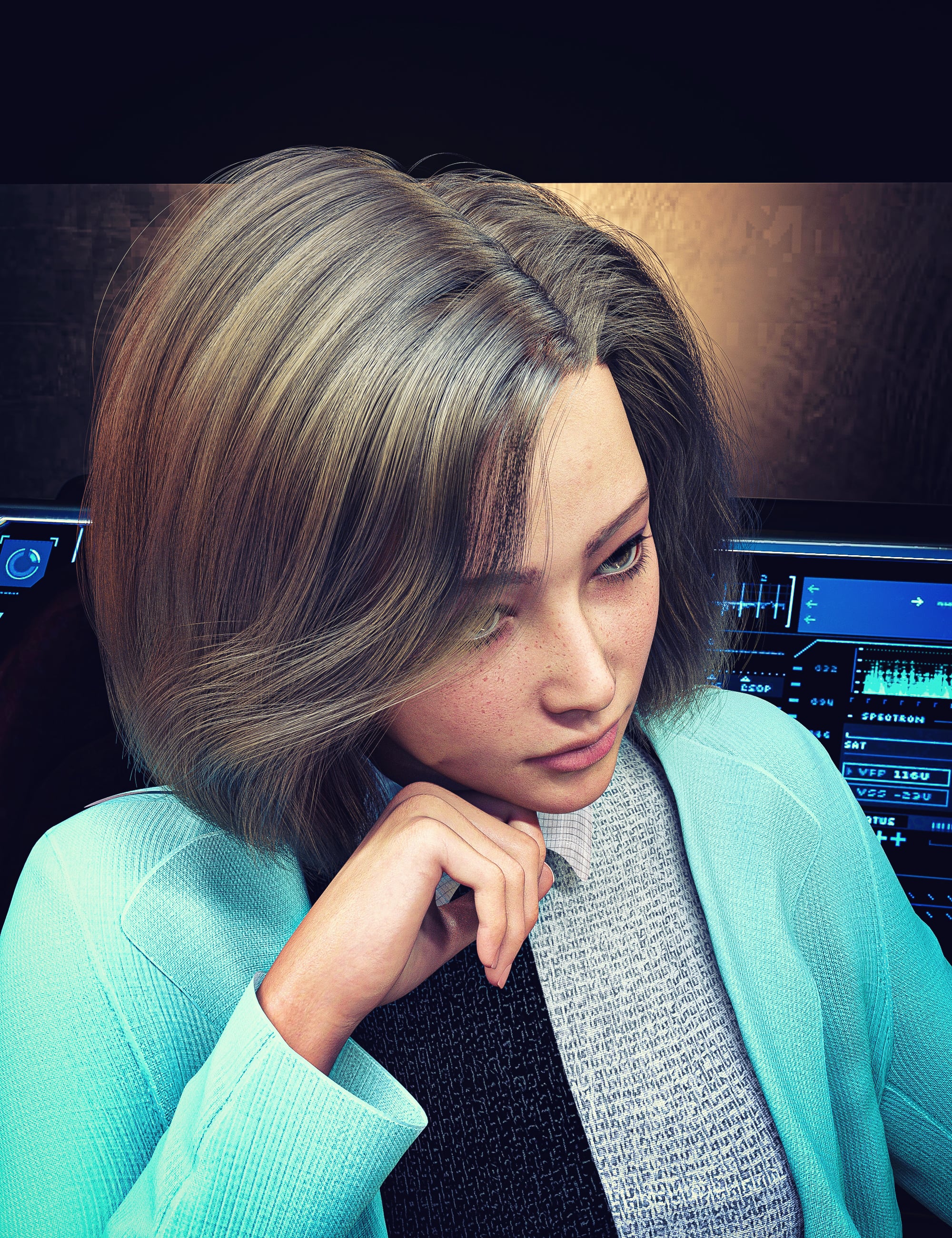 dForce FE Strand-Based Catherine Doctor Hair for Genesis 9 | Daz 3D