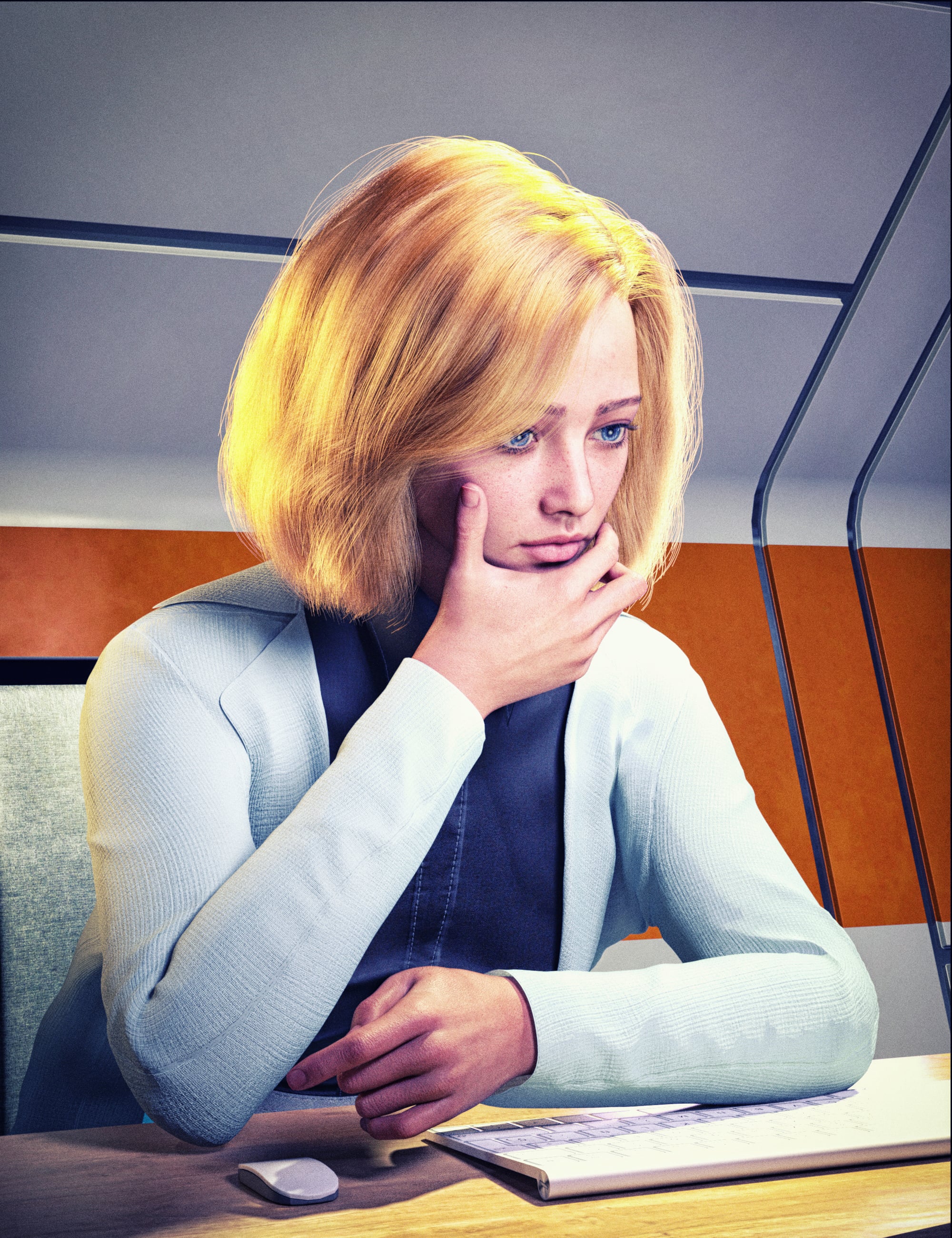 dForce FE Strand-Based Catherine Doctor Hair for Genesis 9 | Daz 3D
