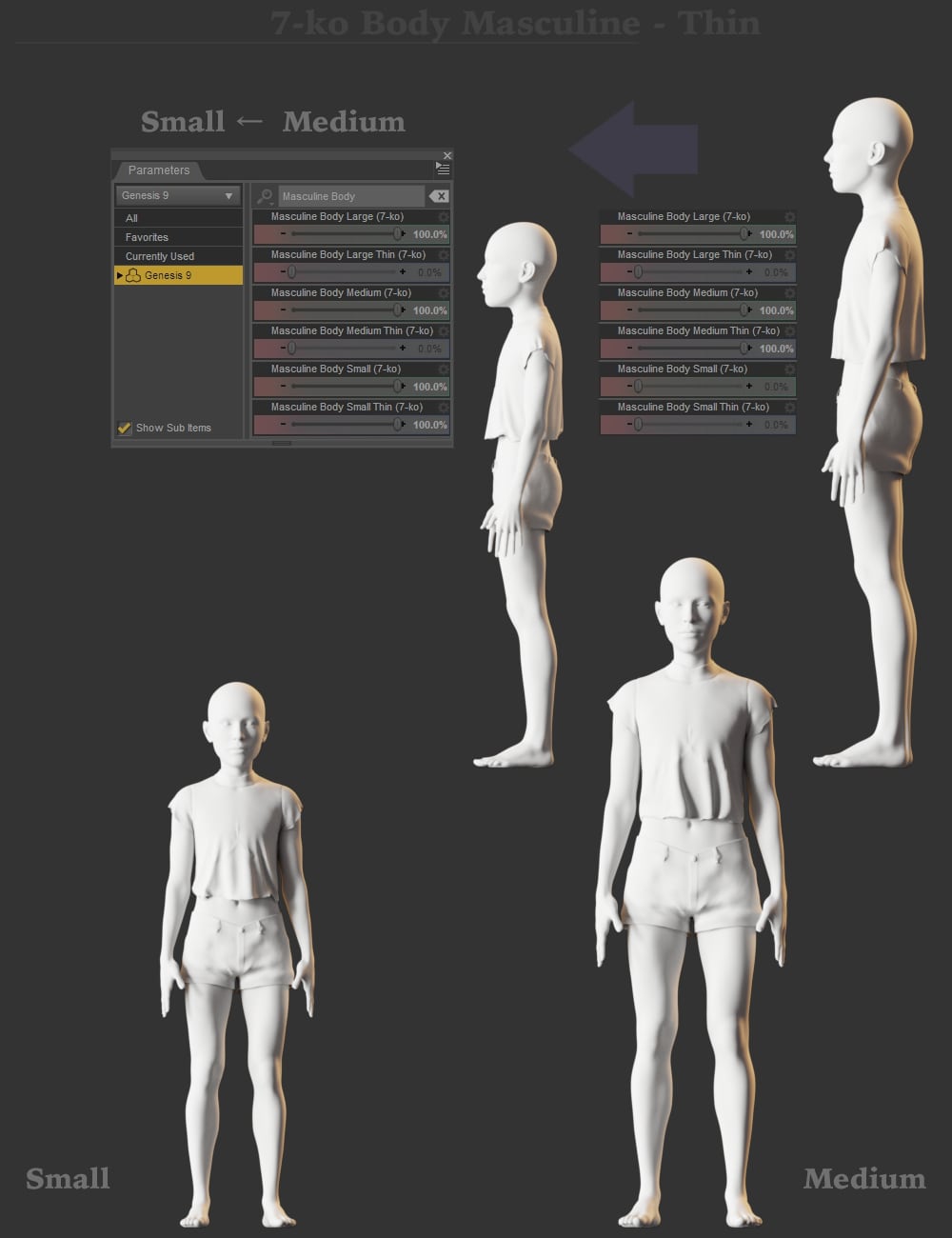 7-ko Body Masculine for Genesis 9 | Daz 3D