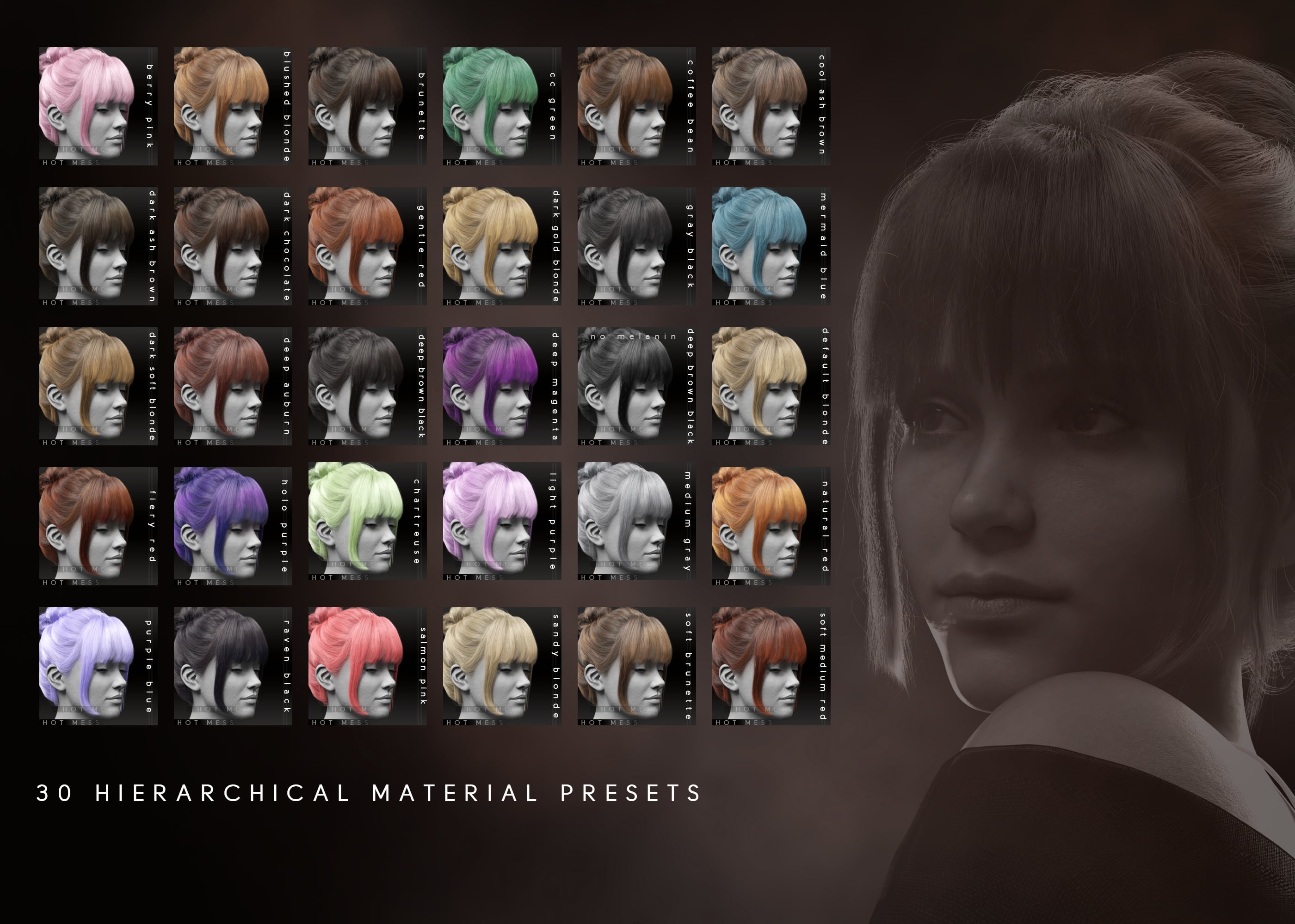 dForce Hot Mess Hair for Genesis 9 | Daz 3D