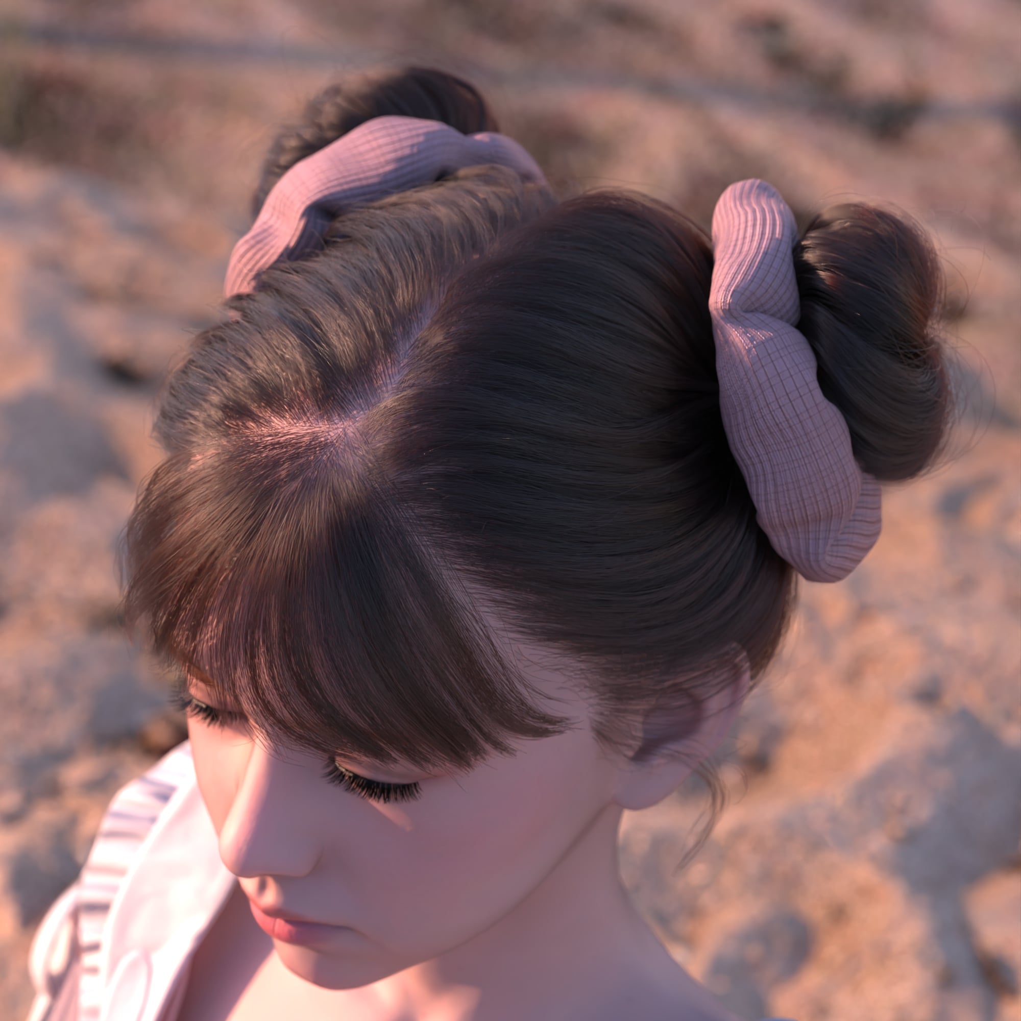 Princess Series Twin Buns | Daz 3D