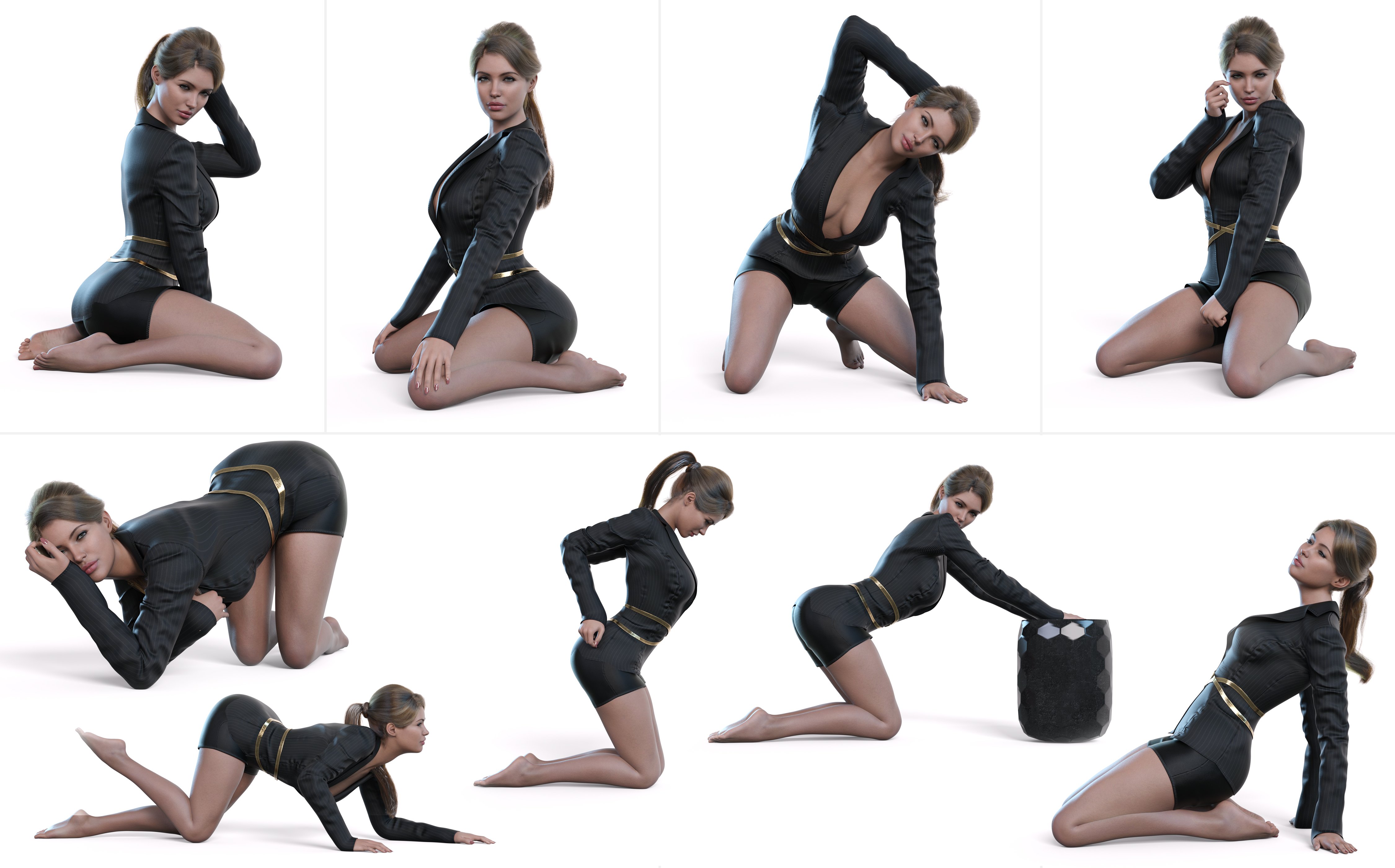 Z Feminine Kneeling Pose Mega Set for Genesis 9 and 8 Female | Daz 3D