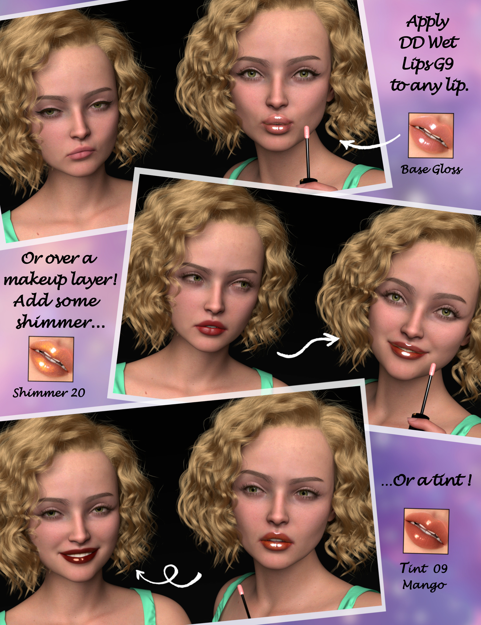 DD Wet Lips for Genesis 9 | Daz 3D
