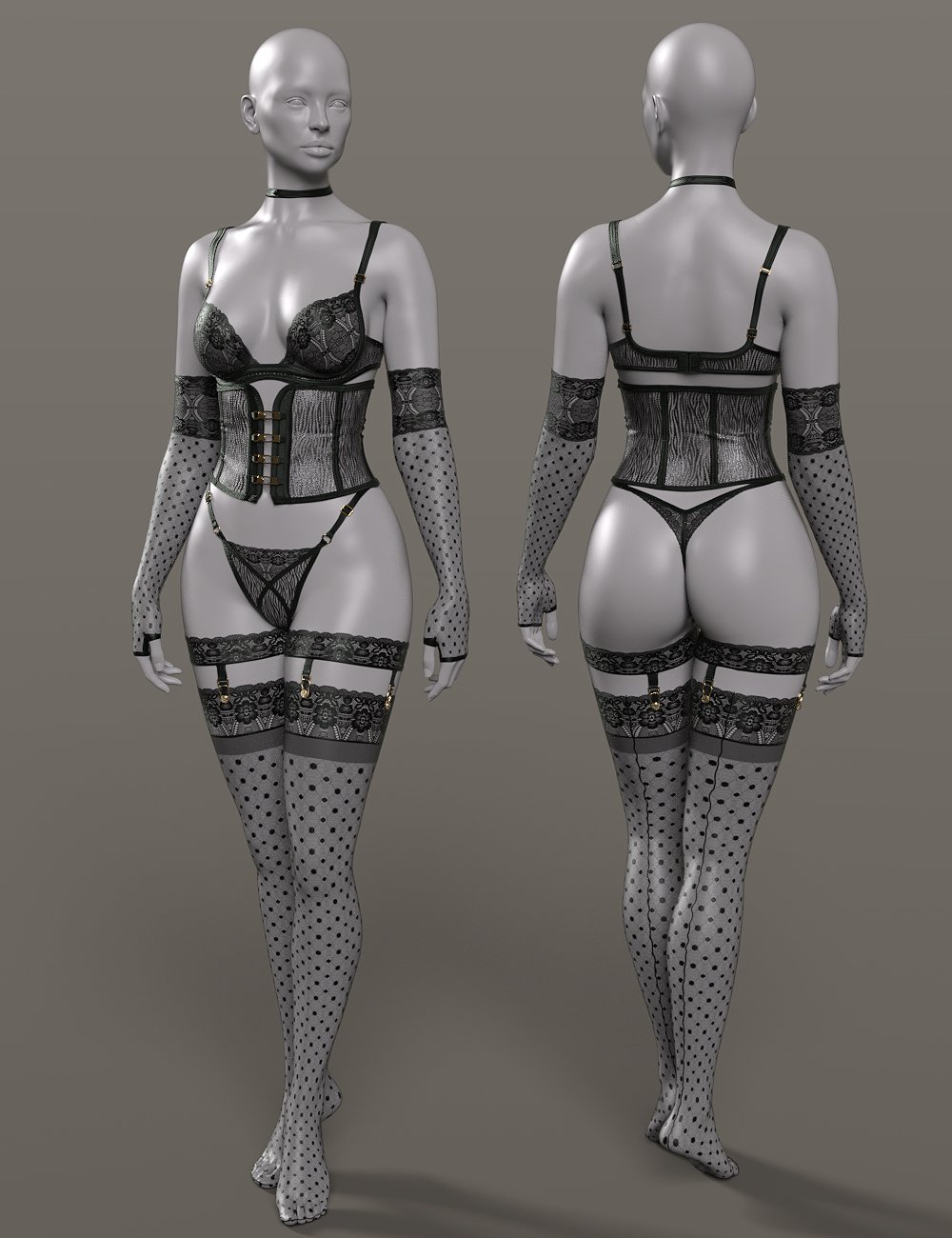 InStyle - Invicta Couture Lingerie Set Texture Add-On | Daz 3D