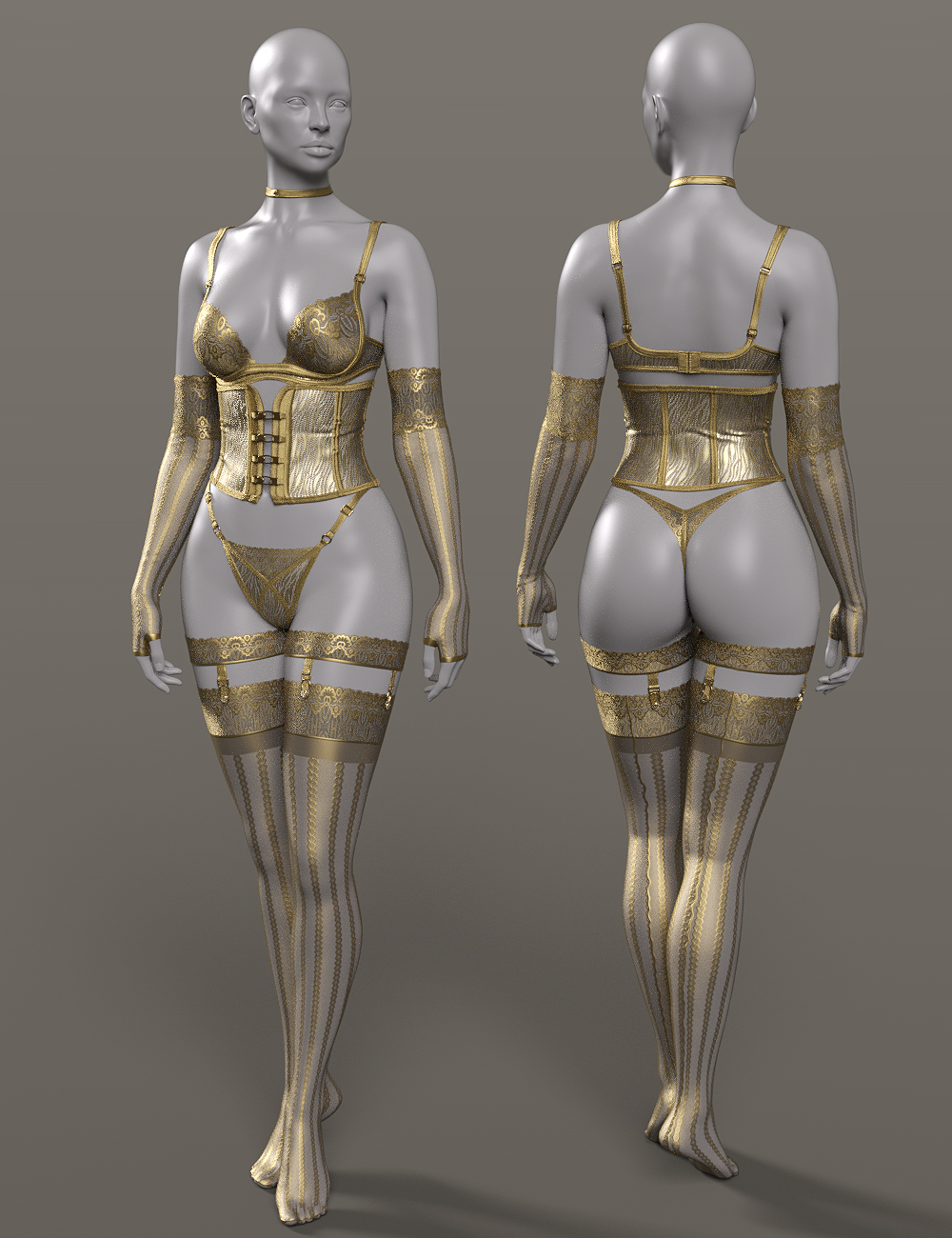 InStyle - Invicta Couture Lingerie Set Texture Add-On | Daz 3D