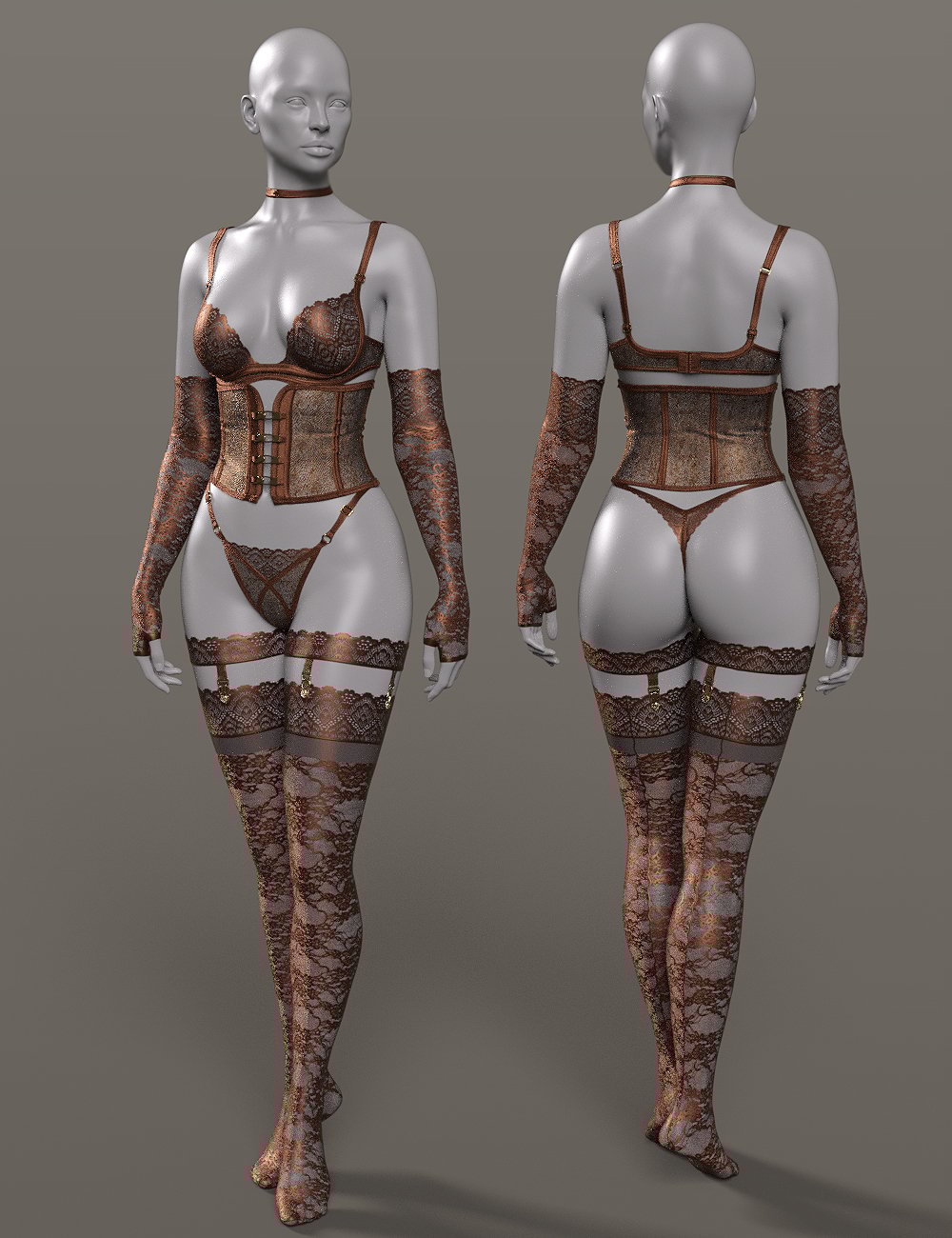 InStyle - Invicta Couture Lingerie Set Texture Add-On | Daz 3D