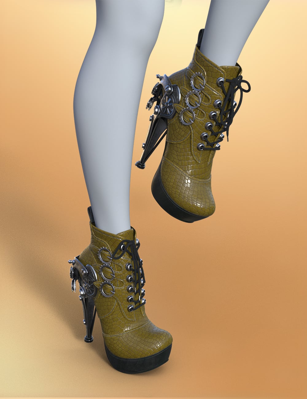 Mechanical Gear High Heels for Genesis 9 | Daz 3D
