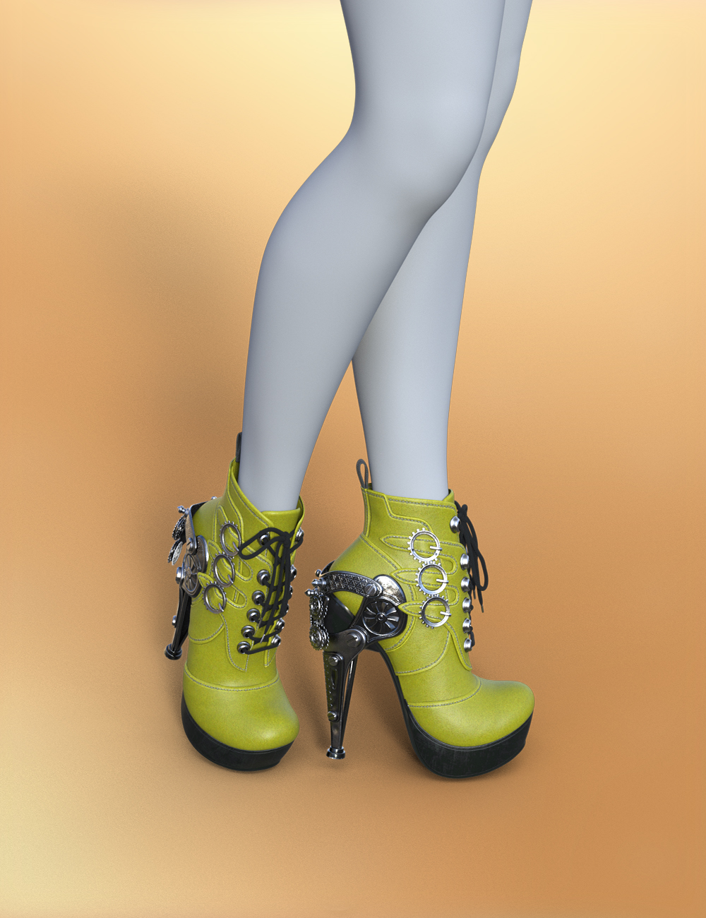 Mechanical Gear High Heels for Genesis 9 | Daz 3D