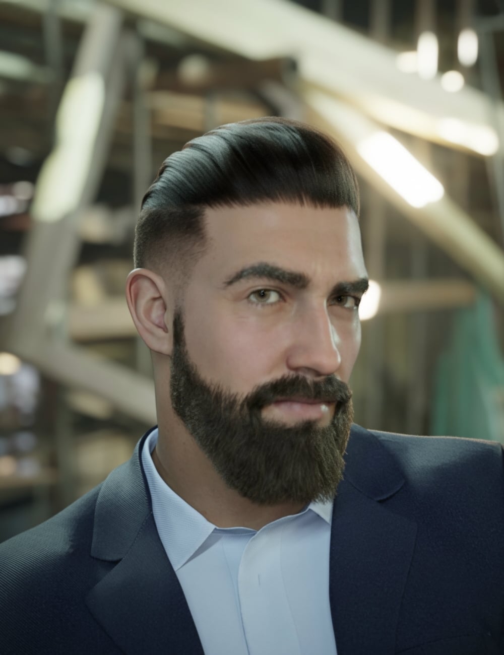 dForce Johny Fade Hair and Beard For Genesis 9 | Daz 3D