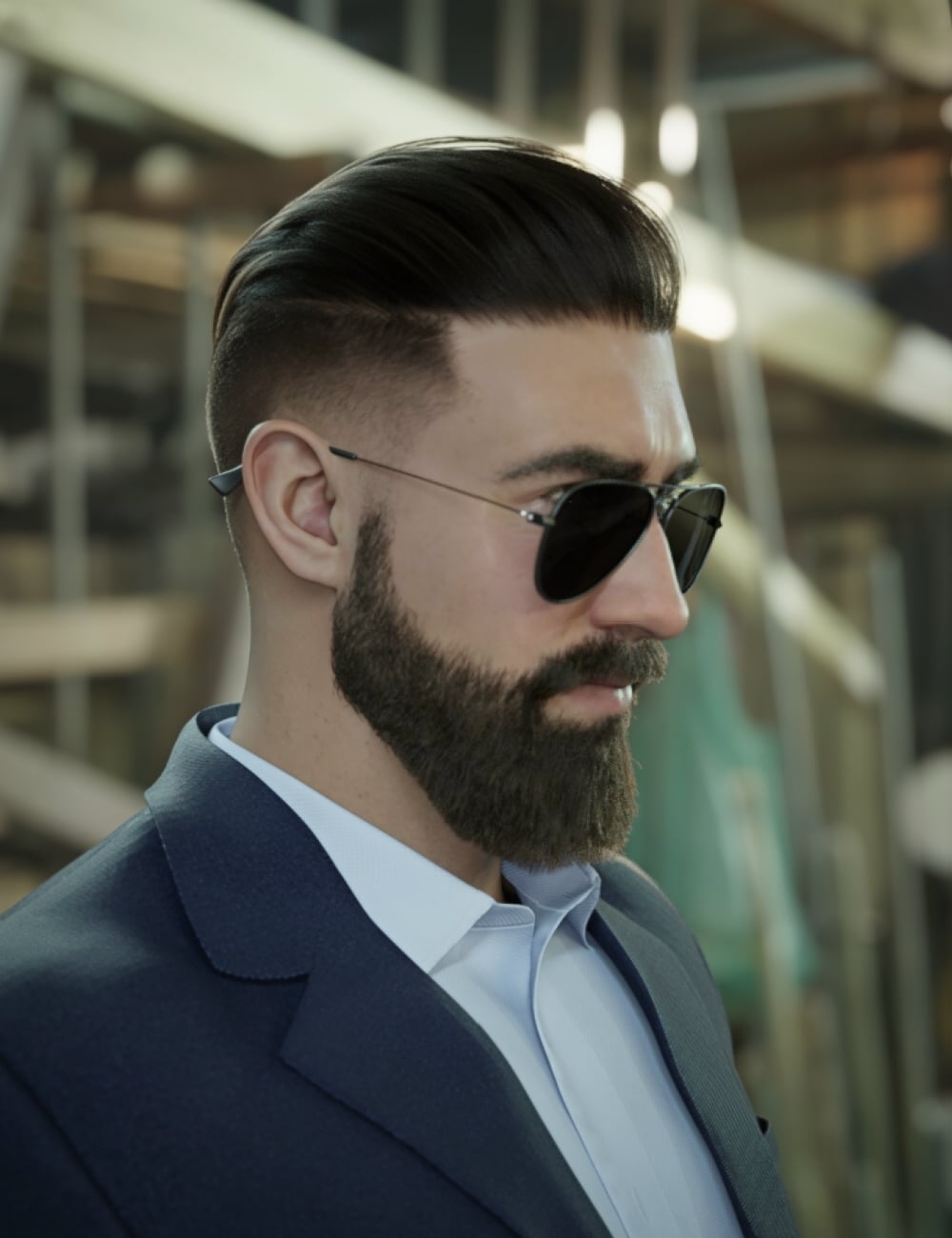 dForce Johny Fade Hair and Beard For Genesis 9 | Daz 3D